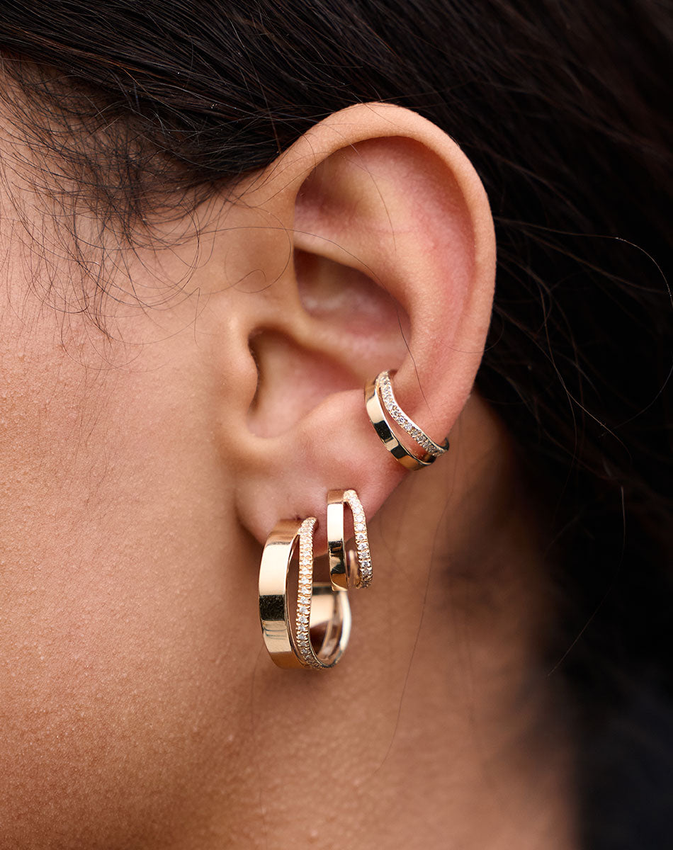 Bliss Hoops Small Pave | 9ct Solid Gold – Meadowlark Jewellery