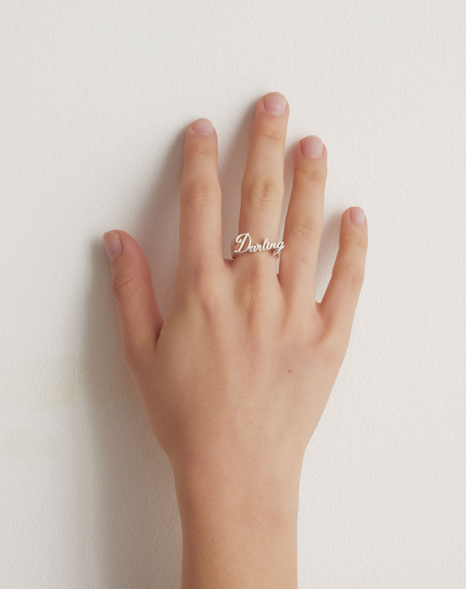 Darling Knuckleduster Cursive | Sterling Silver – Meadowlark Jewellery